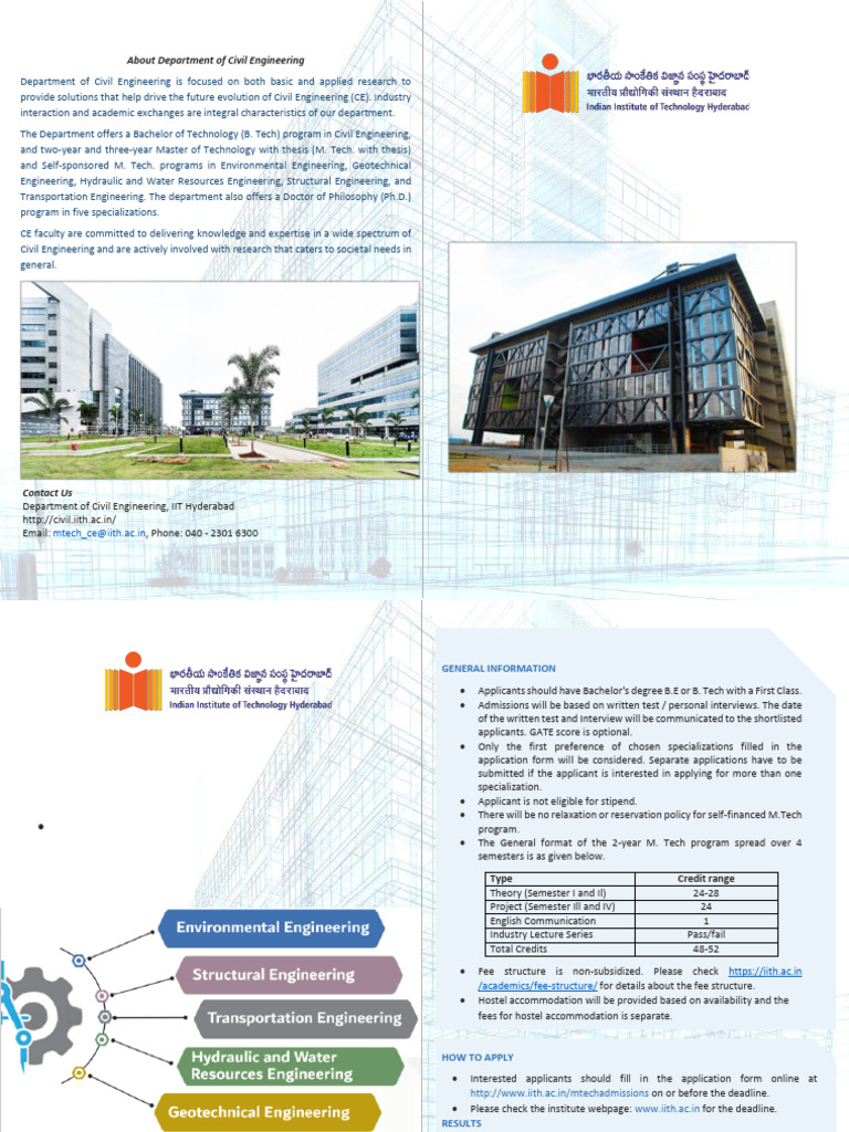 Civil_Brochure_MTech_Self_Sponsored_Aug_2025 | PDF | Higher Education