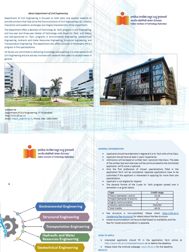 IIT Hyderabad M.Tech Civil Engineering 2025 | PDF | Higher Education ...
