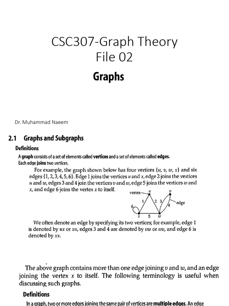 CSC307 Graph Theory File 02 | PDF