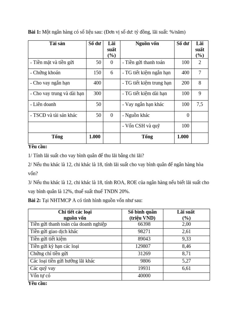 Bài tập tuần 1 NHTM | PDF