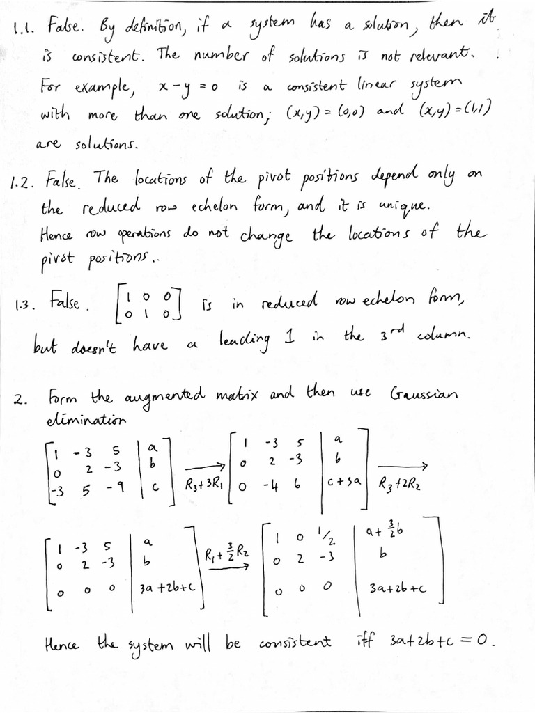 MTHS212 - Assignment 1 - 2024 - MEMO | PDF