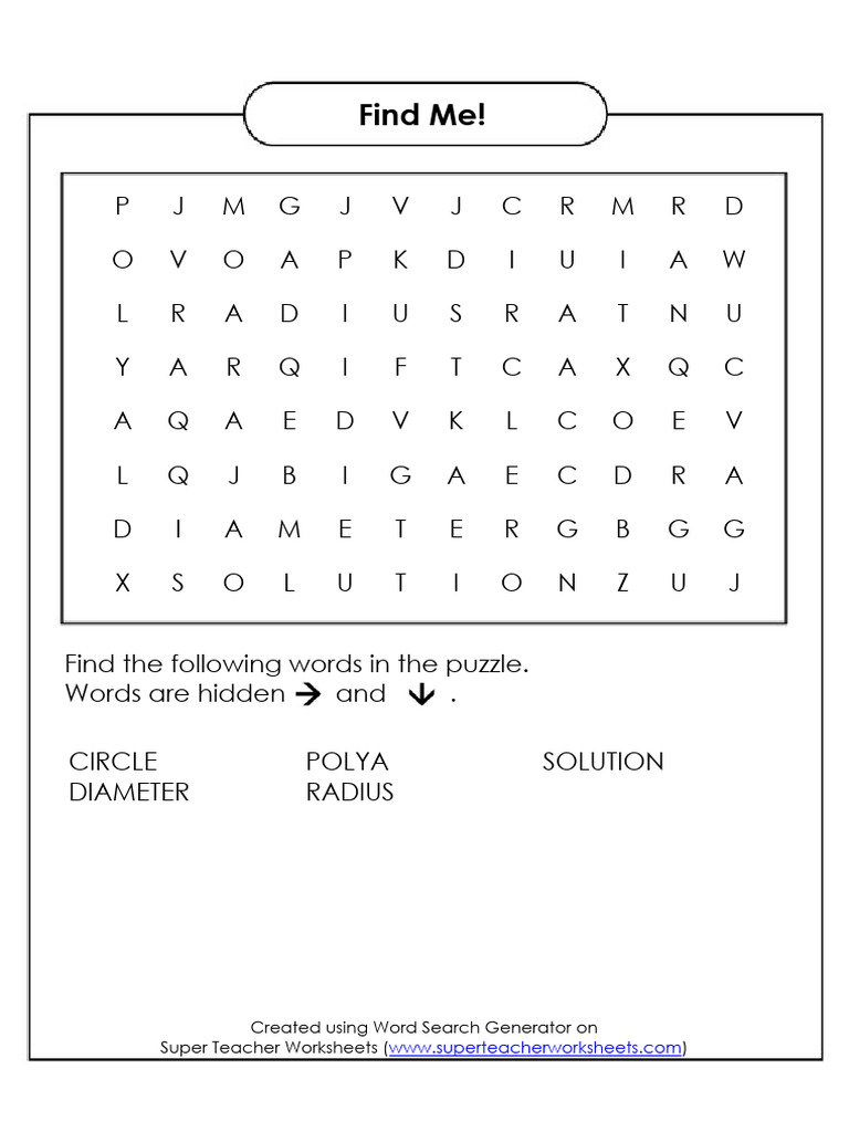 Super Teacher Worksheets Find Me | PDF | Word Search | Word Puzzles