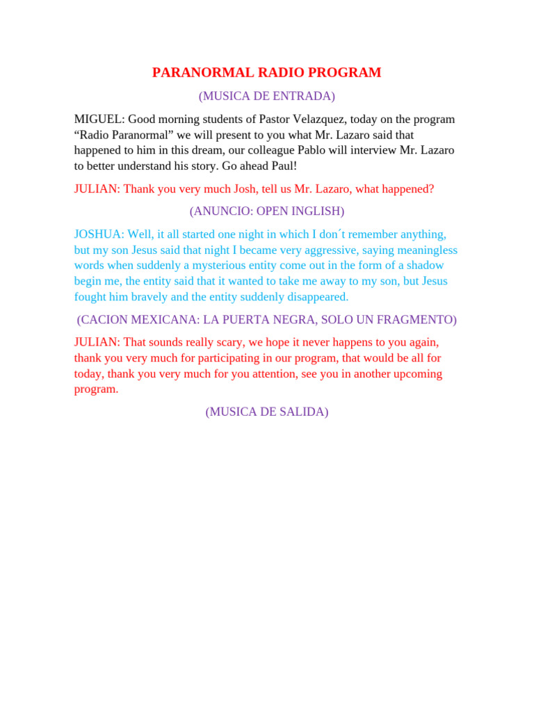 PARANORMAL RADIO PROGRAM | PDF