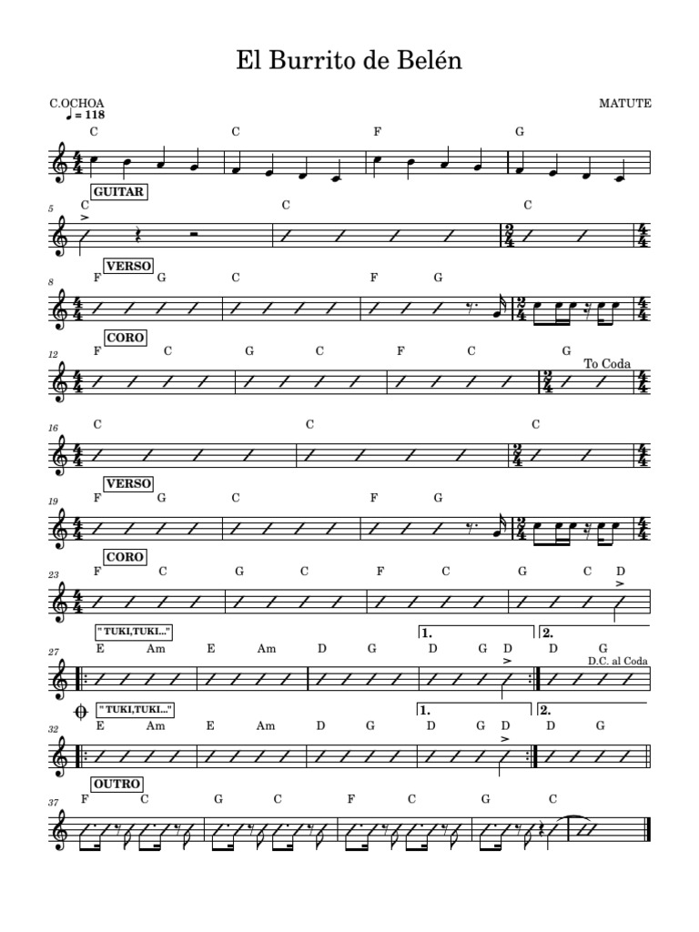 El Burrito de Belén - Matute | PDF