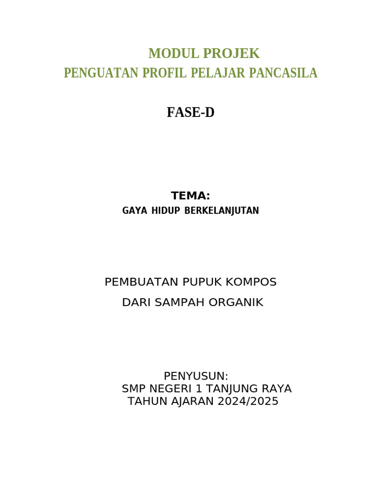 Modul Projek p5 Pupuk Kompos | PDF