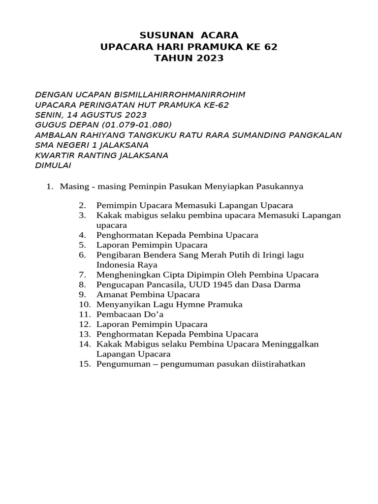 MC Hut Pramuka | PDF