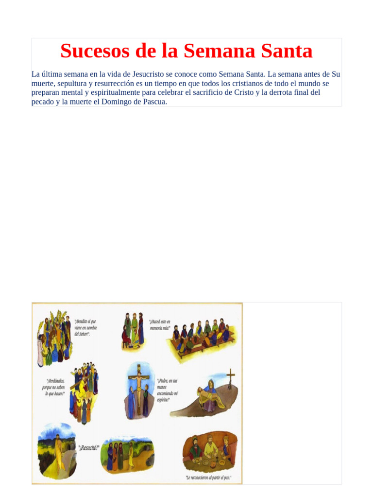 Sucesos de La Semana Santa | PDF | Jesús | Evangelio de Mateo