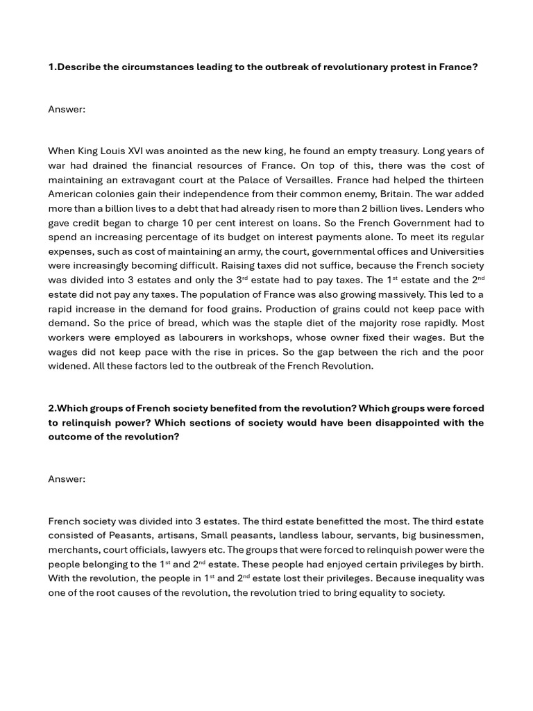 Legacy of the French Revolution | PDF | French Revolution | Taxes
