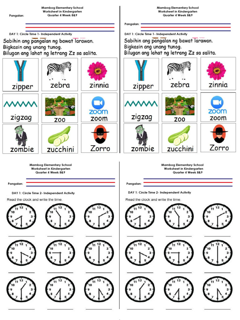Q4-Worksheet - Week 8 & 9 - MATATAG | PDF | Educational Organizations ...