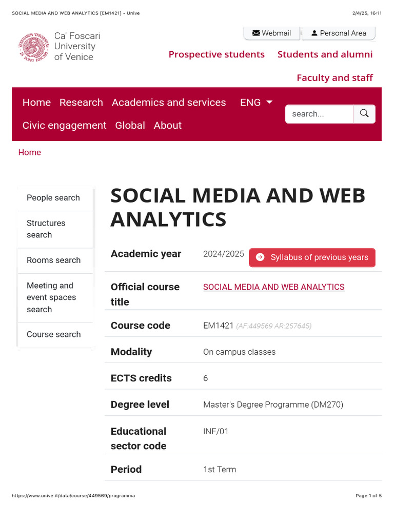 Social Media Analytics Course Overview | PDF | Analytics | Social Media