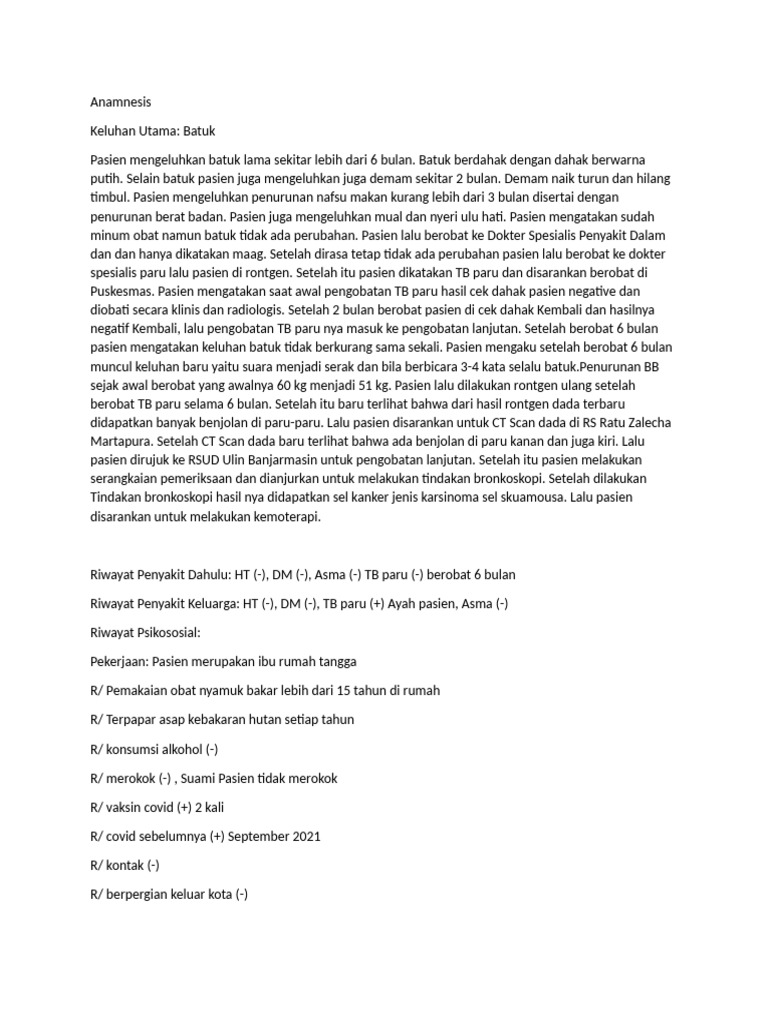 Anamnesis Dan Pemeriksaan Fisik | PDF