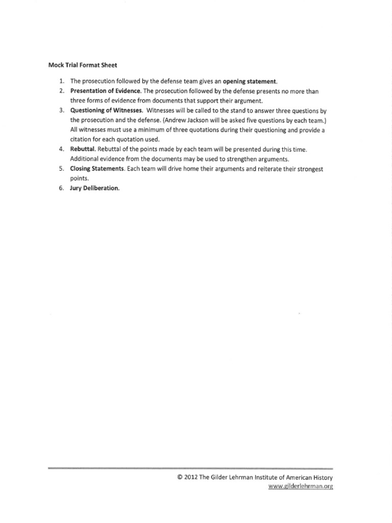 Mock Trial Format R and R | PDF