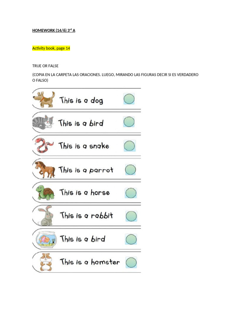 HOMEWORK 3th Pets | PDF