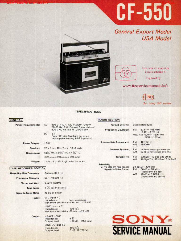 Sony cf-550 | PDF