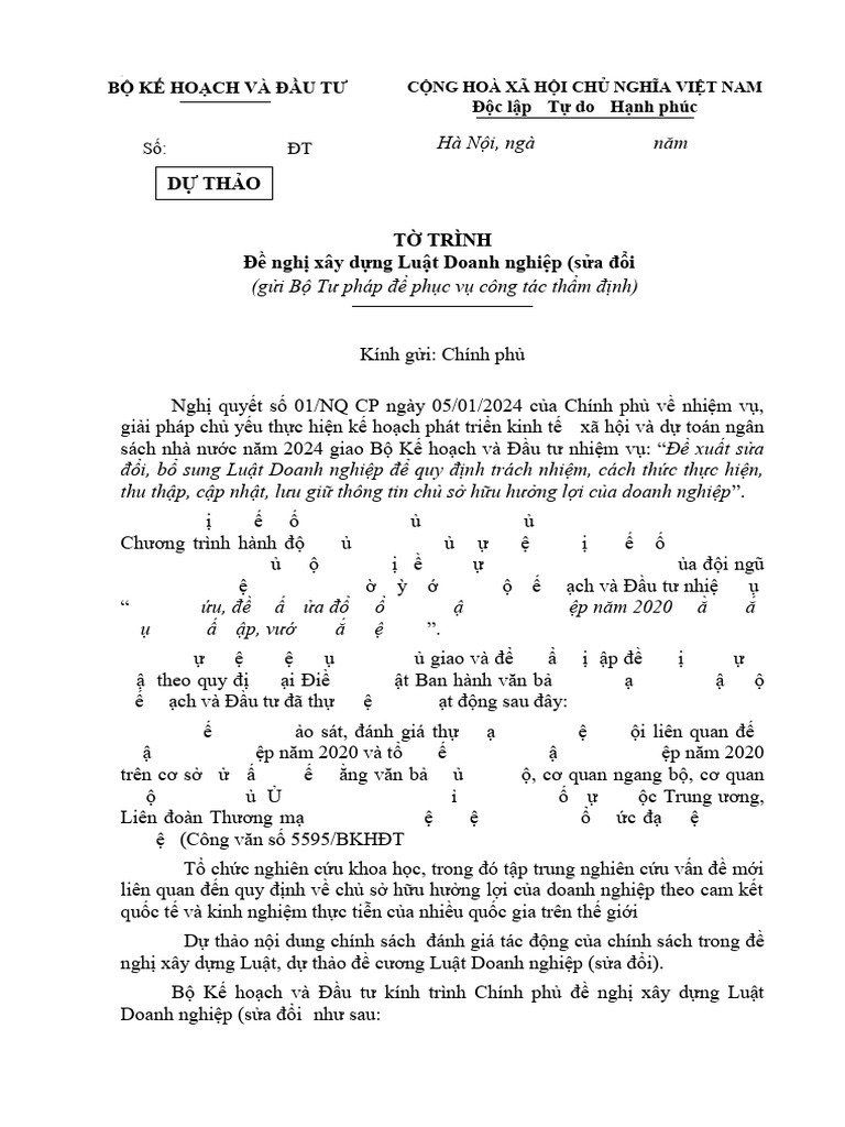 2.-Du-thao-To-trinh | PDF