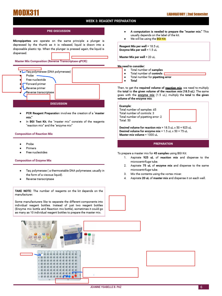 l3 Reagent Prep Micropipetting | PDF | Reverse Transcriptase | Primer ...