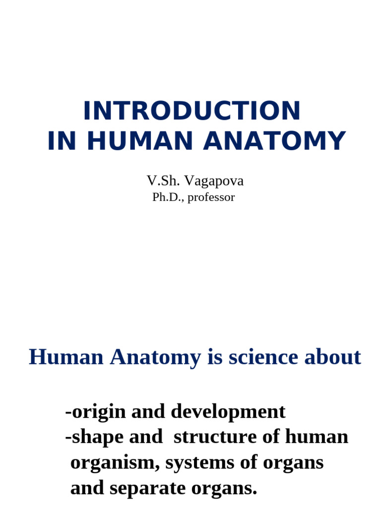 Introduction to Human Anatomy | PDF