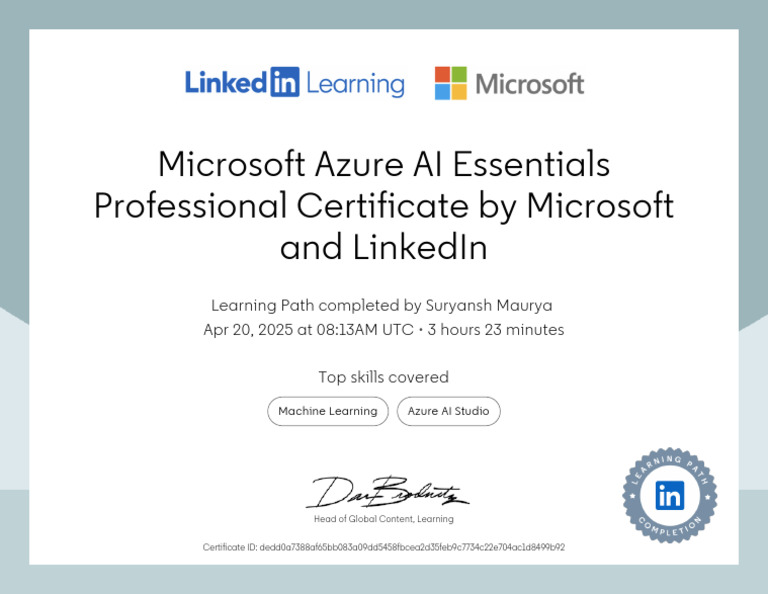 CertificateOfCompletion_Microsoft Azure AI Essentials Professional Certificate by Microsoft and ...