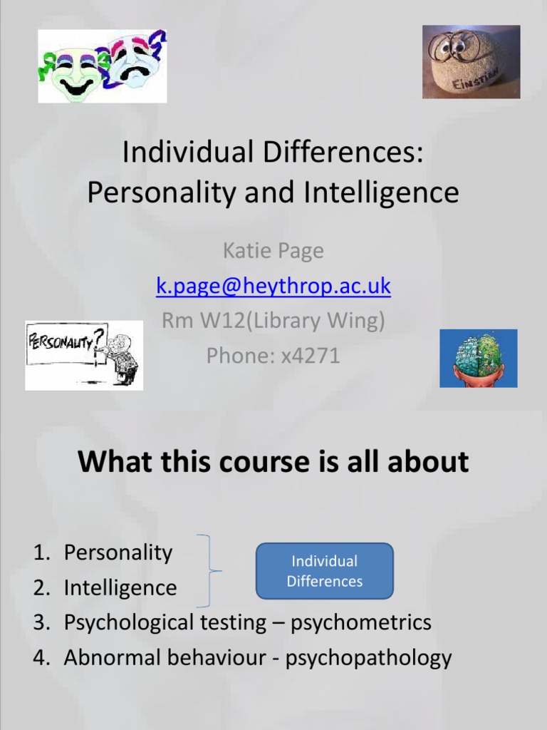 Lecture 1 Introduction To Individual Differences | PDF | Intelligence | Personality Psychology