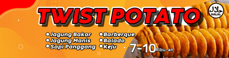 Template Banner Twist Potato CDR | PDF
