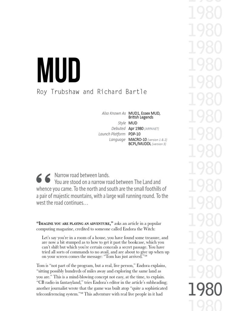 History of MUD: The First Multiplayer Game | PDF
