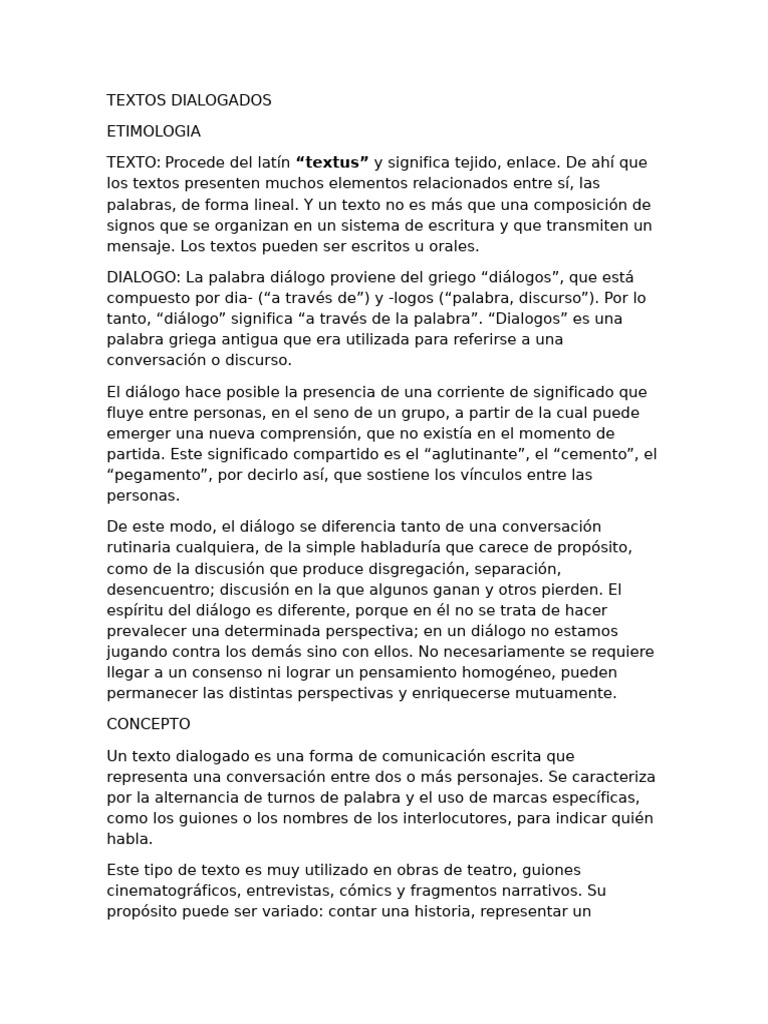 Textos Dialogados | PDF | Comunicación | Teatro