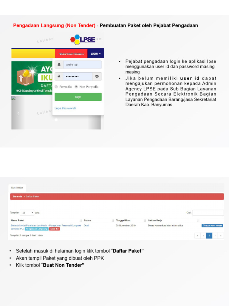 Panduan Pengadaan Langsung Non Tender | PDF