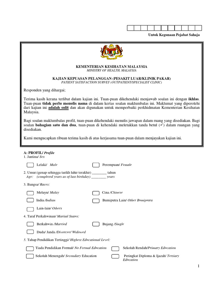 Kajian Taraf Perkahwinan Pesakit | PDF