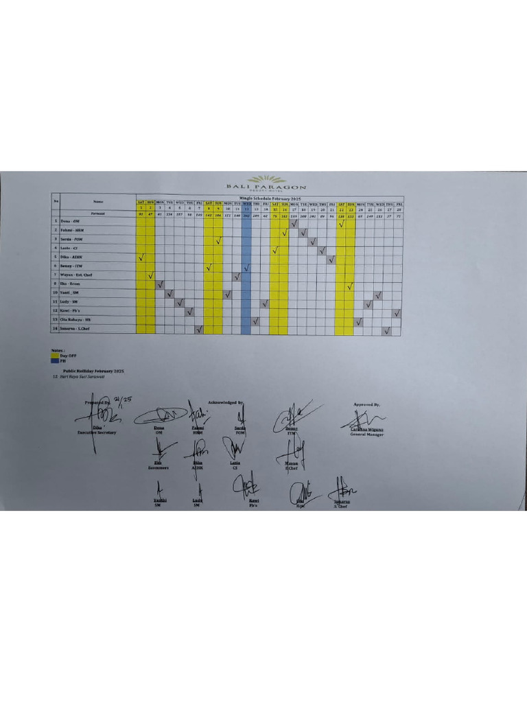 Mingle Schedule February 2025 | PDF