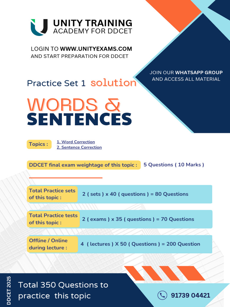 SOFT SKILS - WORDS & SENTENCES PRACTICE SET 1 SOLUTION | PDF | Foods | Healthy Diet