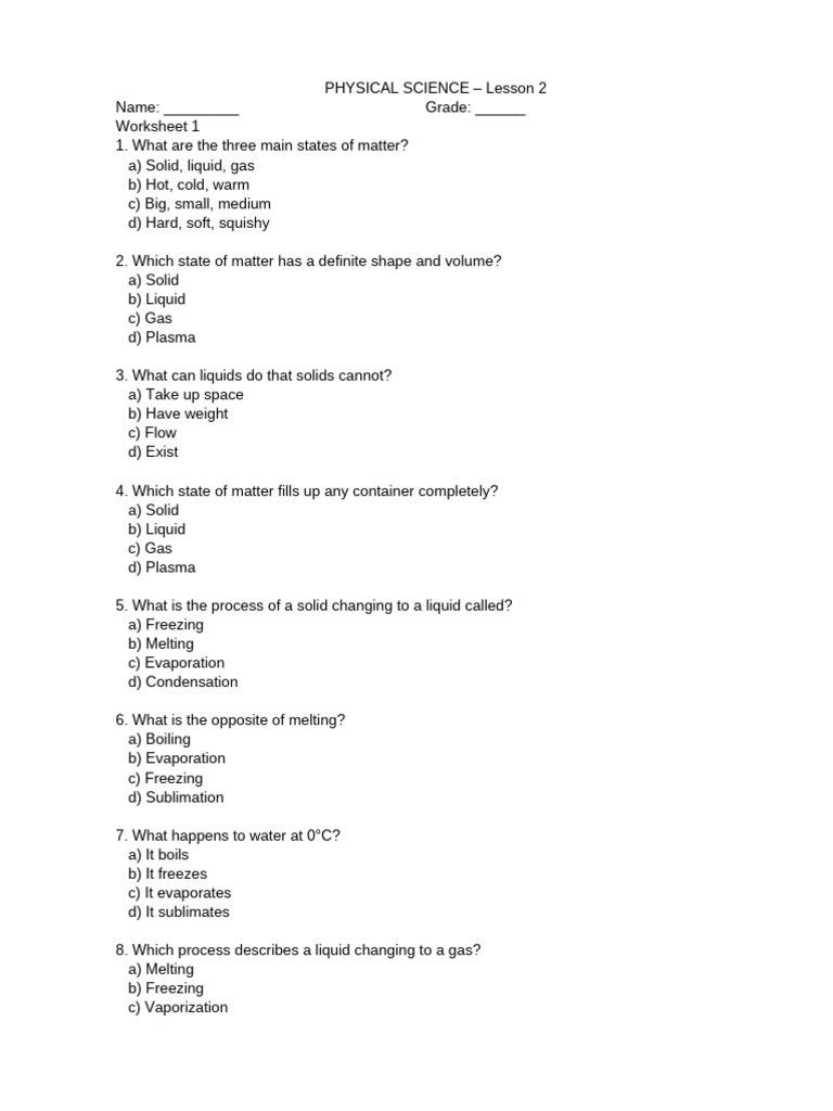 PHYSICAL SCIENCE - Lesson 2 | PDF | Gases | Evaporation