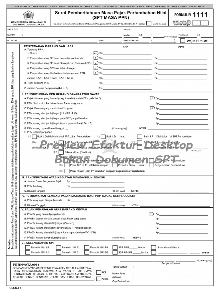Lampiran SPT Masa Maret 2025 CV Arta Mara | PDF
