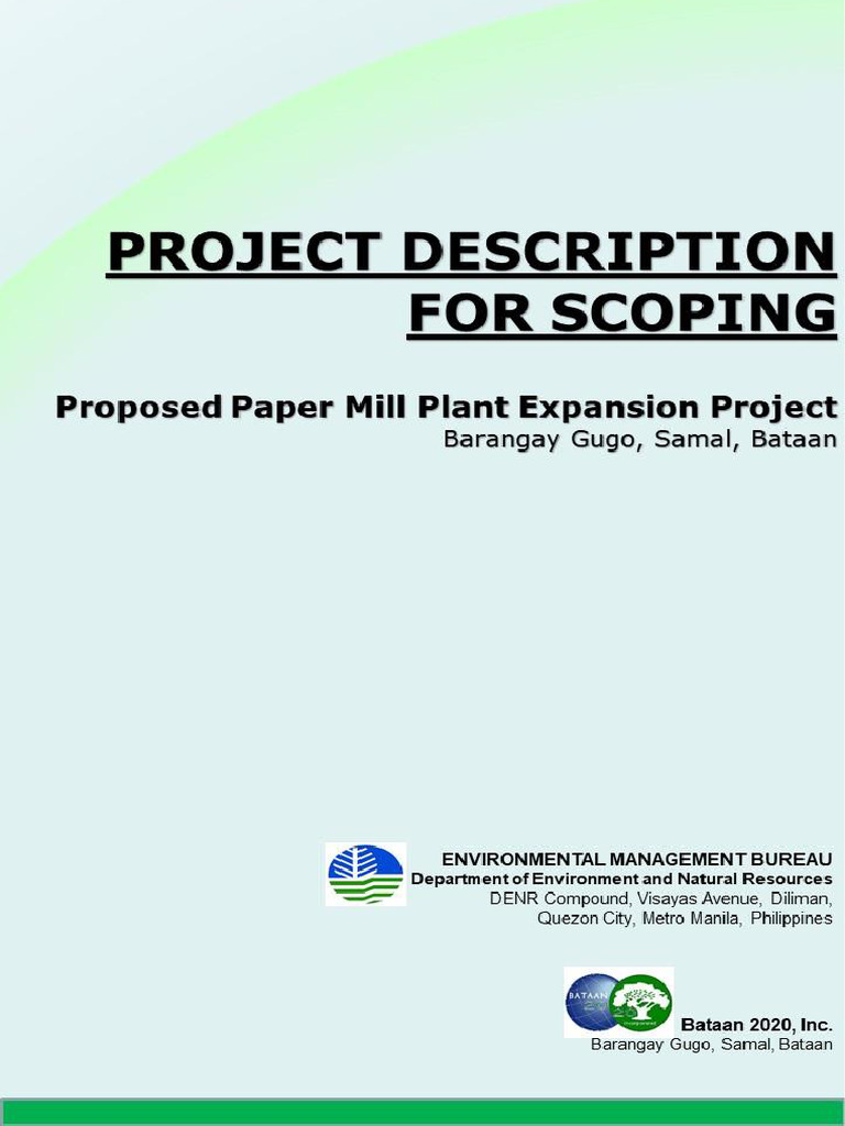 PDS Bataan2020 Proposed Paper Mill Plant Expansion Project | PDF ...