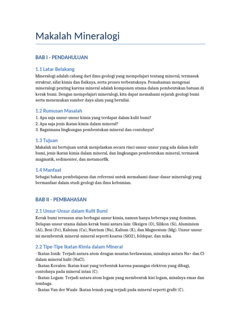 Makalah Mineralogi | PDF