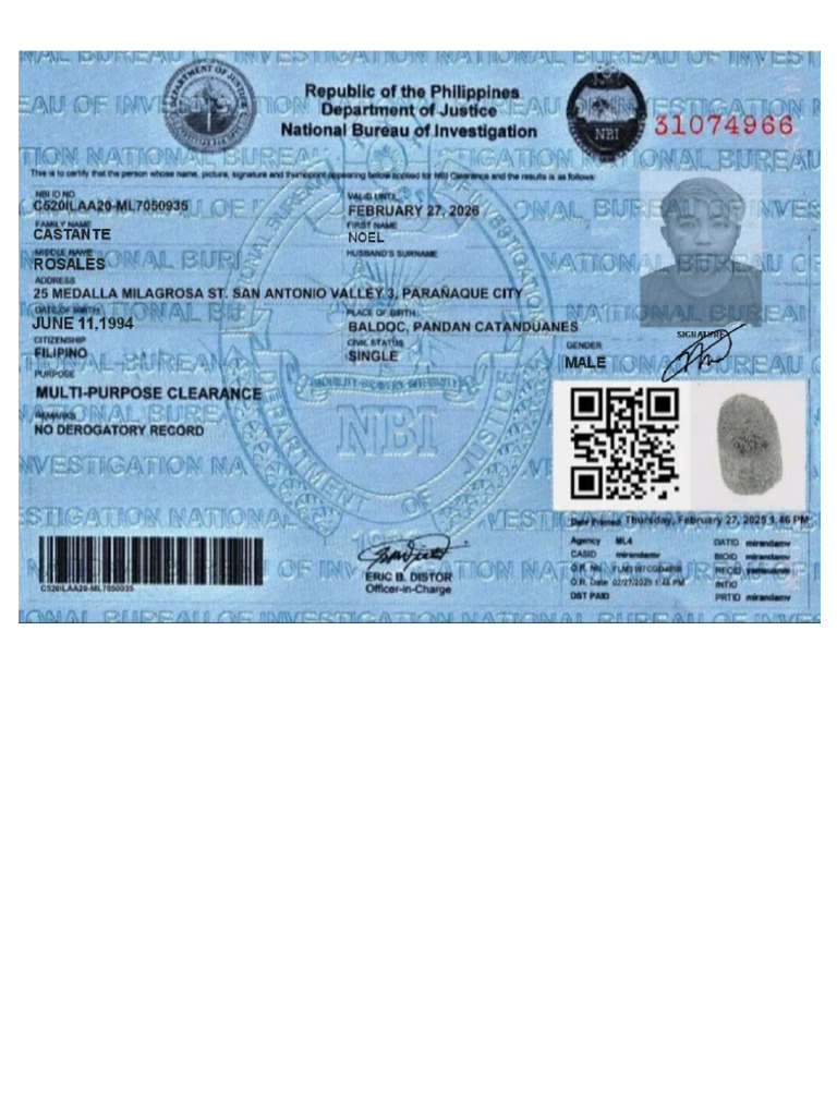 Nbi Noel Colored | PDF