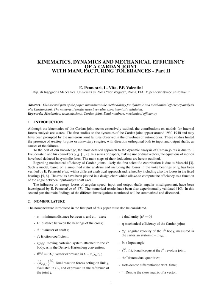 Cardan Joint Dynamics & Efficiency Analysis | PDF | Torque | Rotation ...
