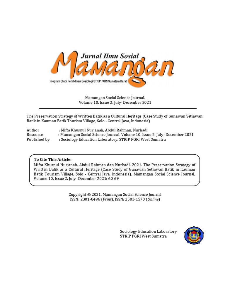 2021-The Preservation Strategy of Written Batik As A | PDF | Textiles ...