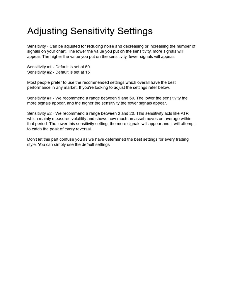 Module #4 Adjusting Sensitivity Settings | PDF
