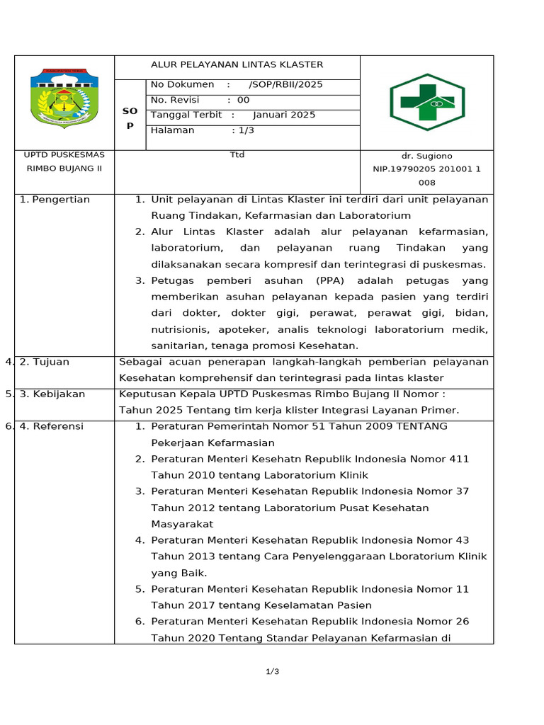 Alur Pelayanan Terintegrasi Puskesmas | PDF