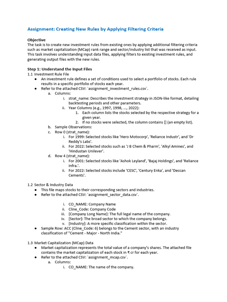 Assignment_Details_Quant | PDF | Comma Separated Values | Computer Programming