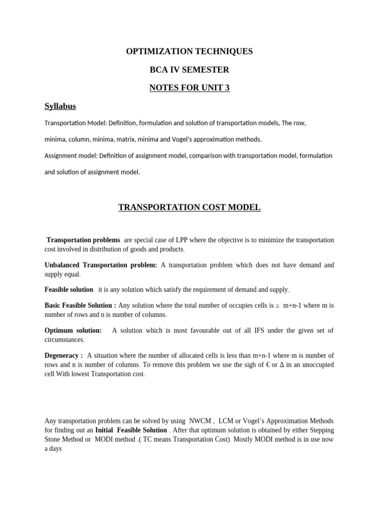 Optimization Techniques Unit 31743837442209 | PDF | Mathematical Optimization | Algorithms