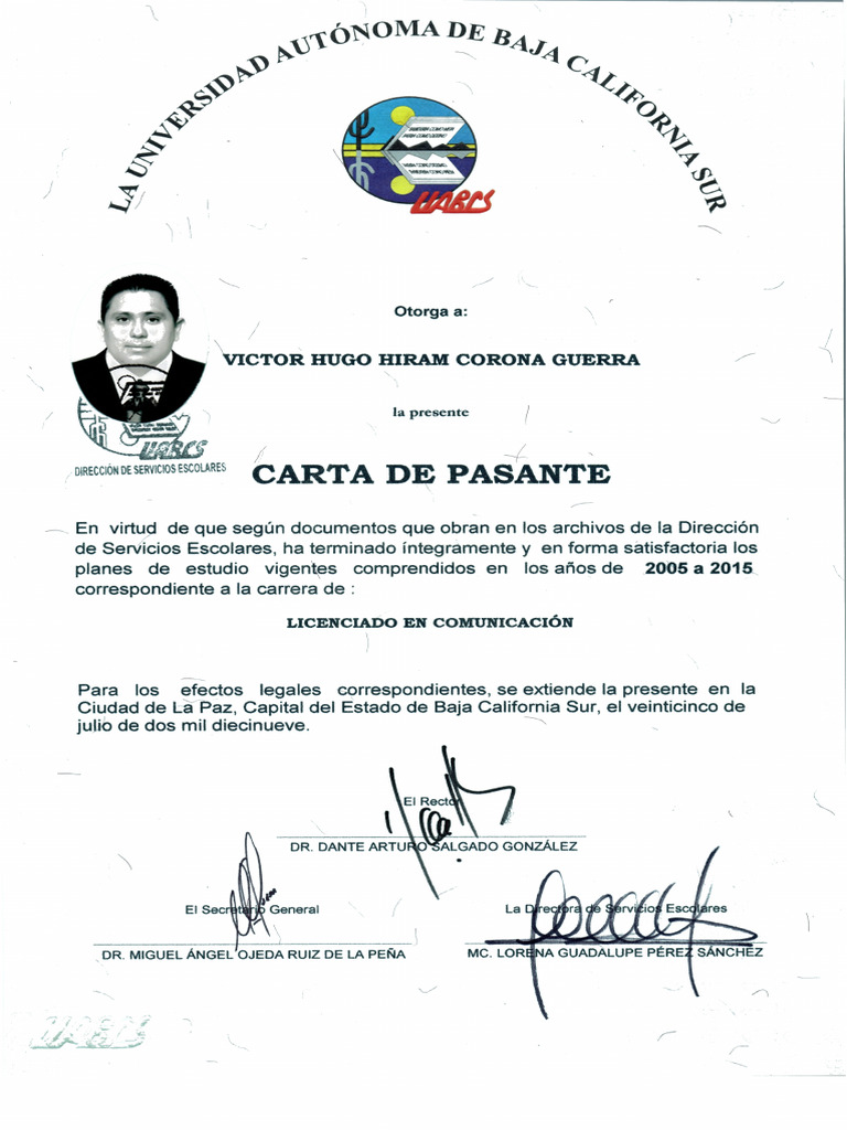 7 Carta Pasante Víctor Corona | PDF