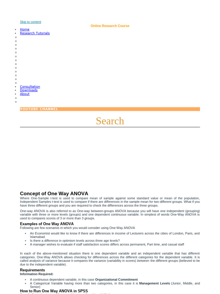 One Way Anova Using SPSS | PDF | Analysis Of Variance | Student's T Test