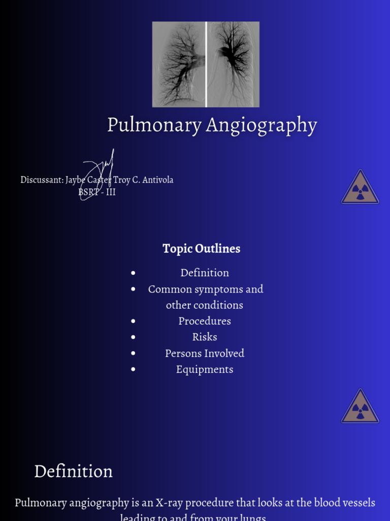 Pulmonary Angiography | PDF | Angiography | Medical Specialties