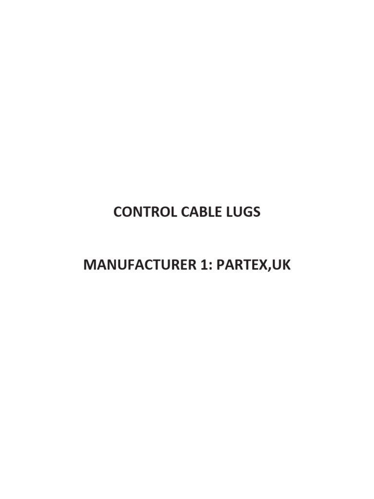 Control Cable Lugs Cembre and Partex Ul Listed Catalouge and Previous ...