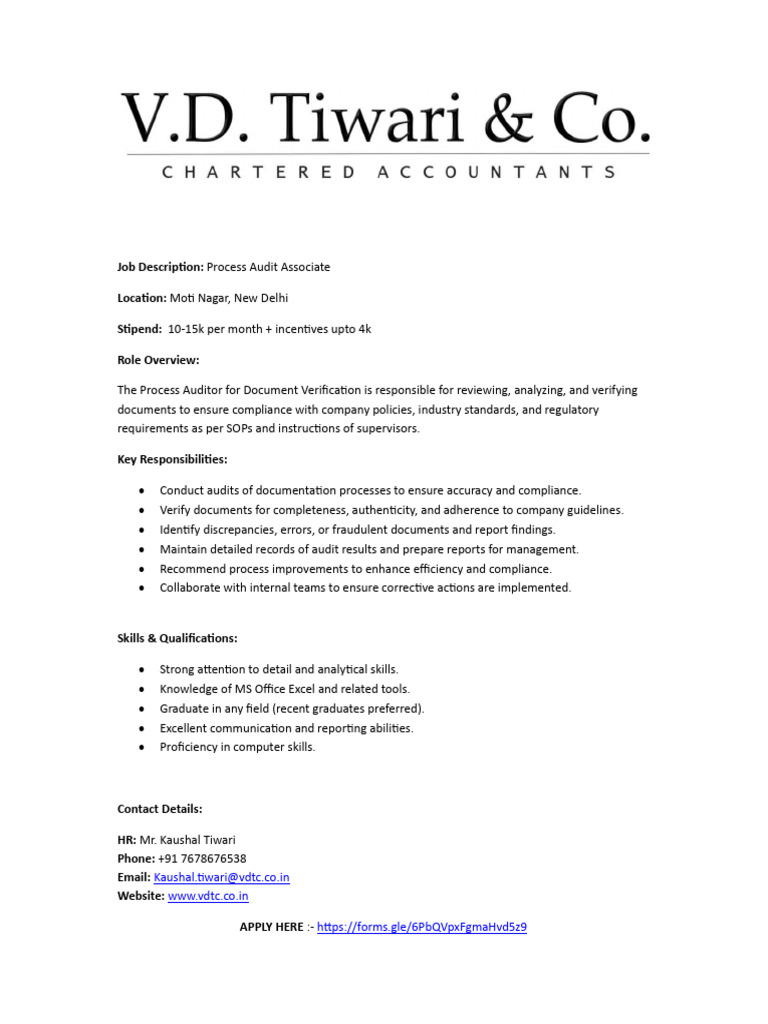 JD - Process Audit | PDF