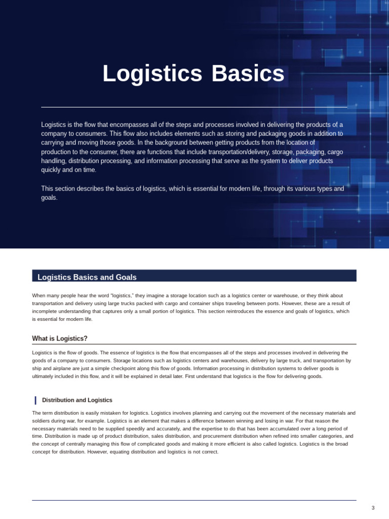 General Information About Logistics | PDF | Logistics | Warehouse