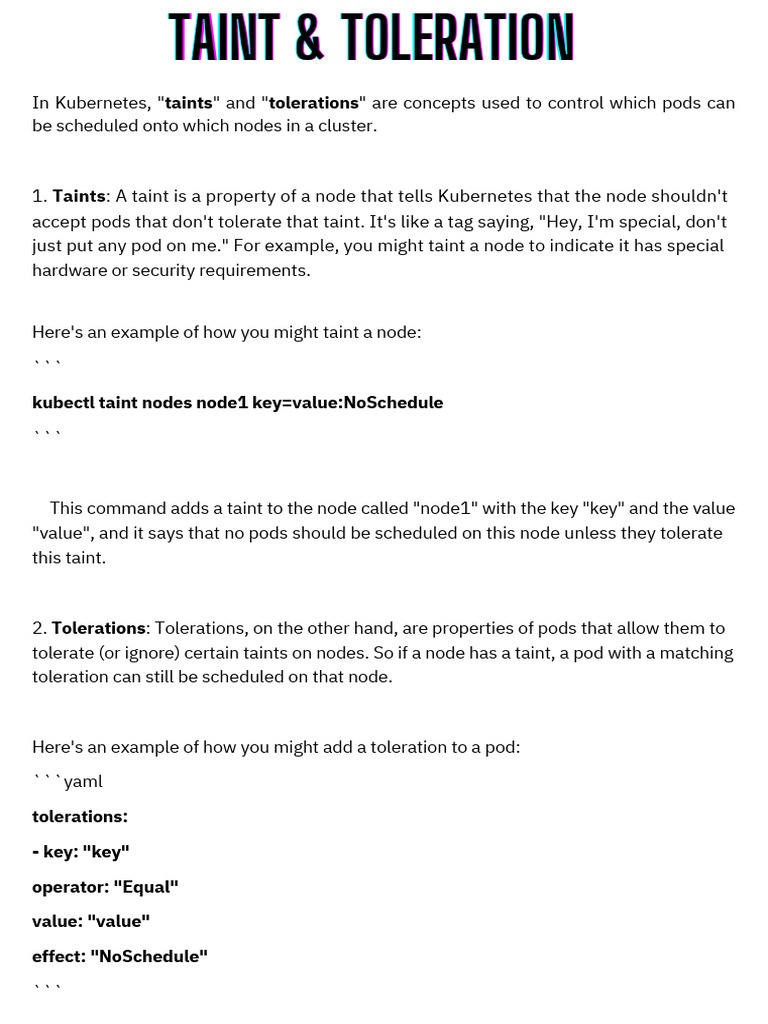 Taint and Toleration 1714213810 | PDF | Computing | Computer Science