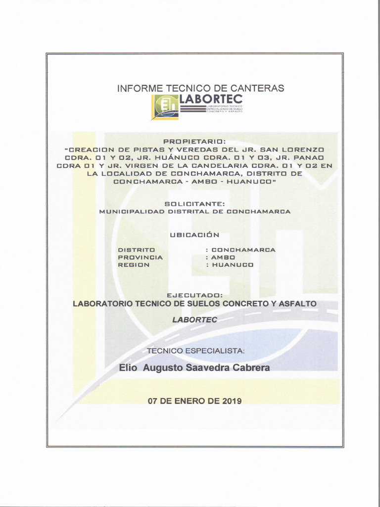 Informe Cantera | PDF