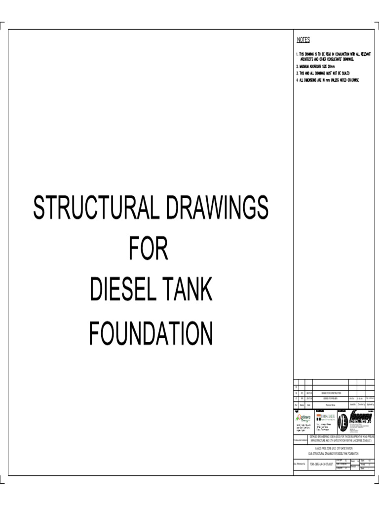 Diesel Tank Foundation Drawing | PDF